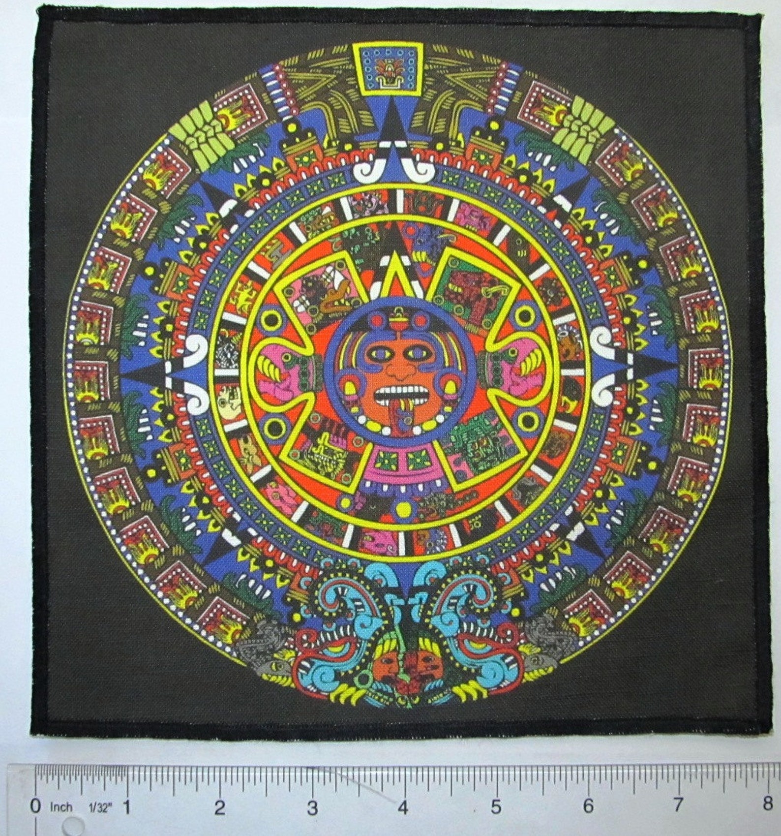 Printed Sew on Patch LARGE AZTEC CALENDAR Mayan Back Patch Sized - Etsy