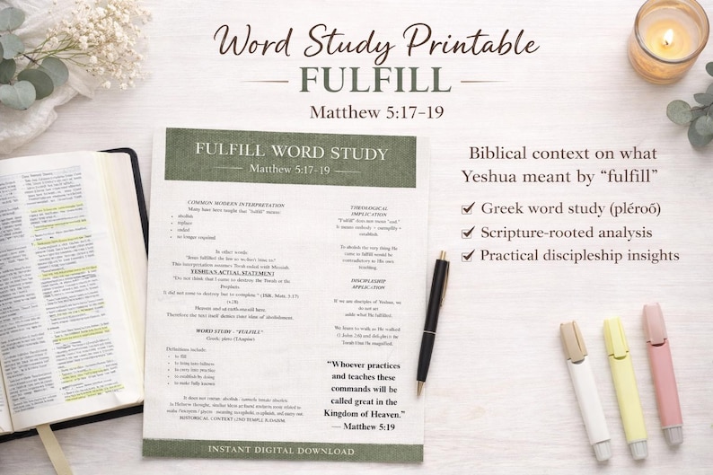 Fulfill Scripture Word Study - Etsy