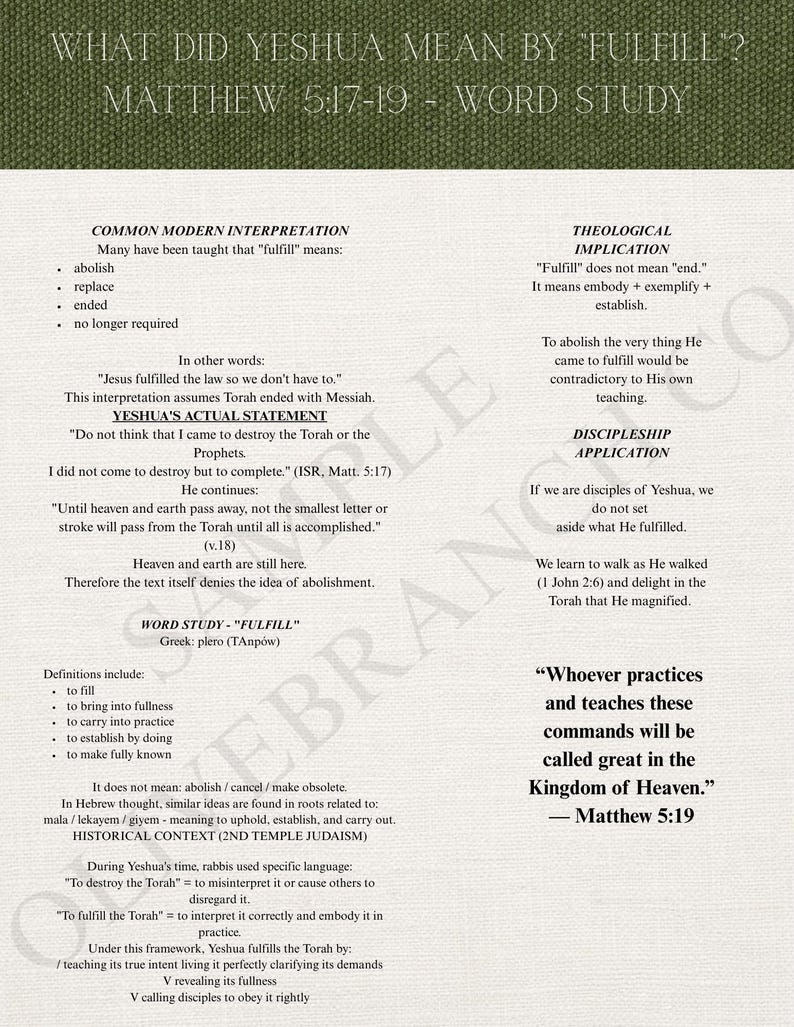 Fulfill Scripture Word Study - Etsy