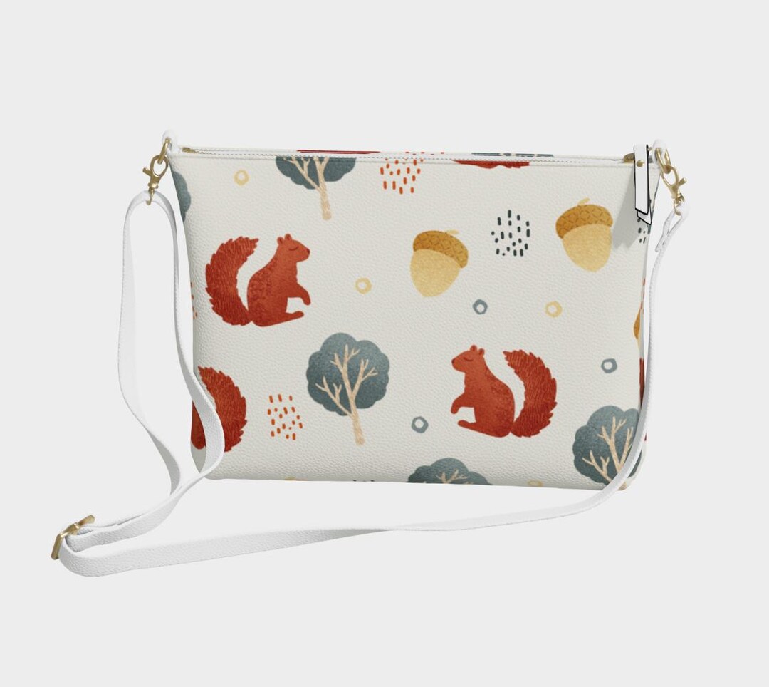 Forest Squirrels Vegan Leather Crossbody Purse - Etsy