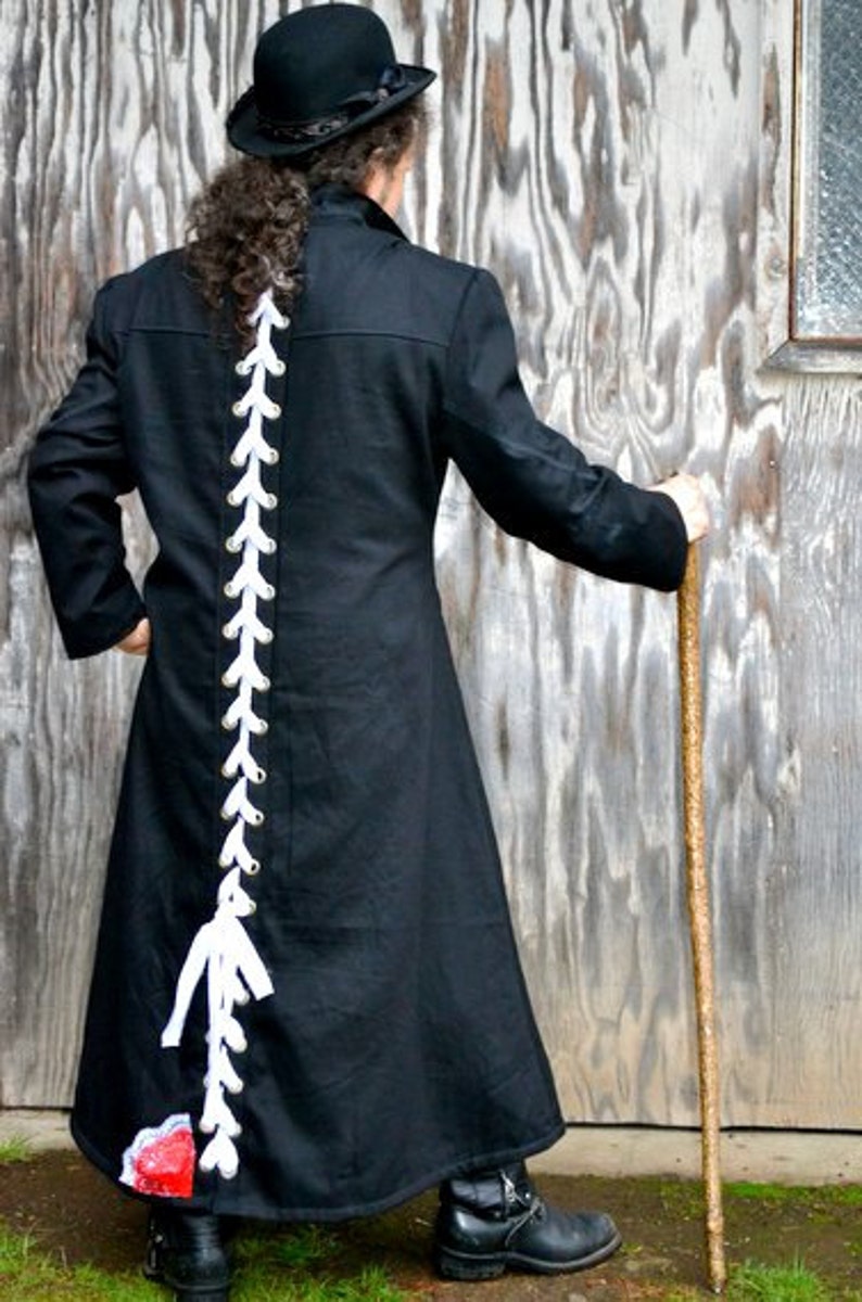 Made to Order Mens Steampunk, Neo Victorian, Long Black Overcoat ...