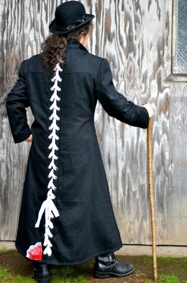 Made to Order Mens Steampunk, Neo Victorian, Long Black Overcoat ...