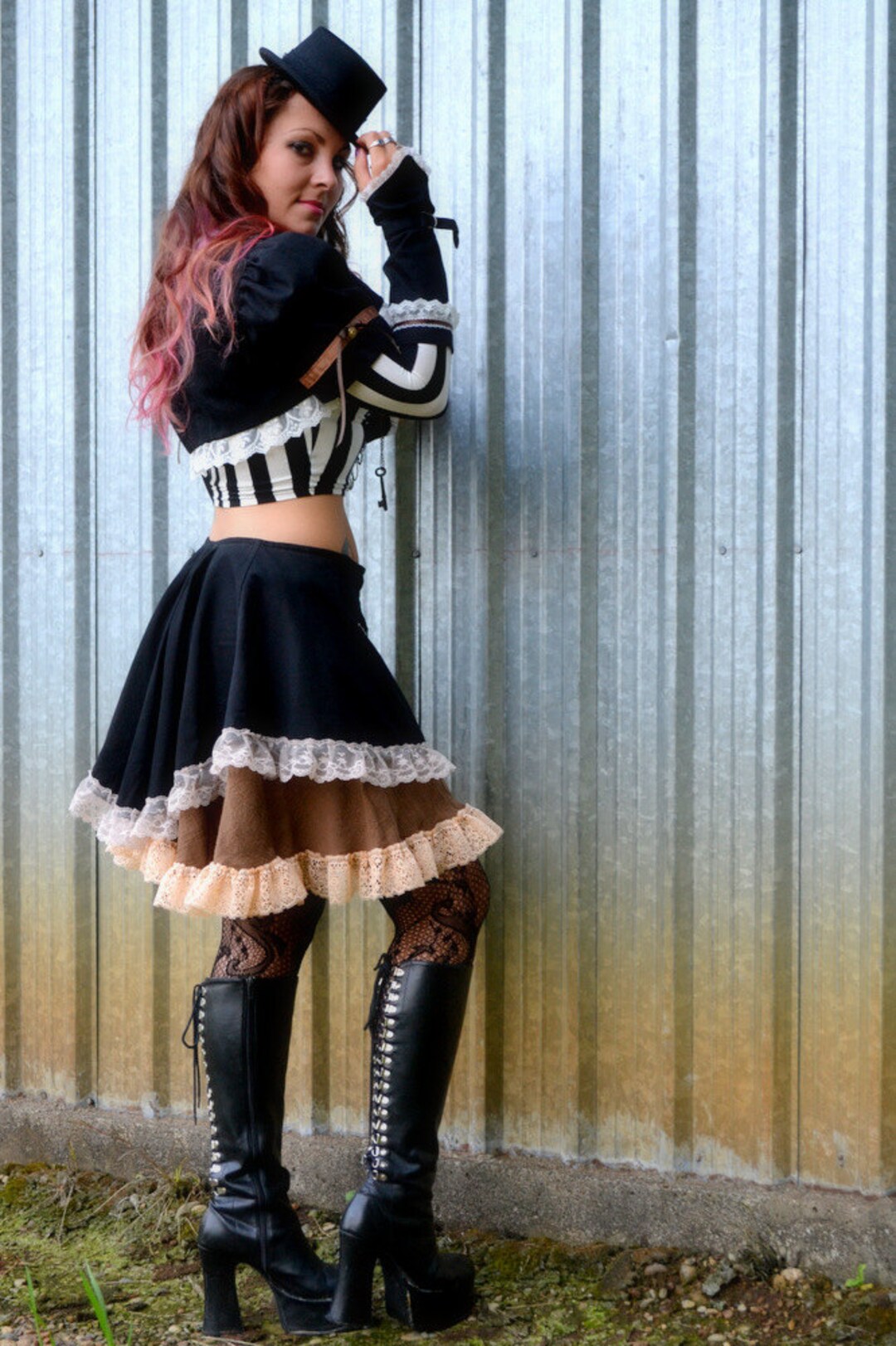 Steampunk Outfit, 3 Piece,skirt, Shrug and Sleeves - Etsy