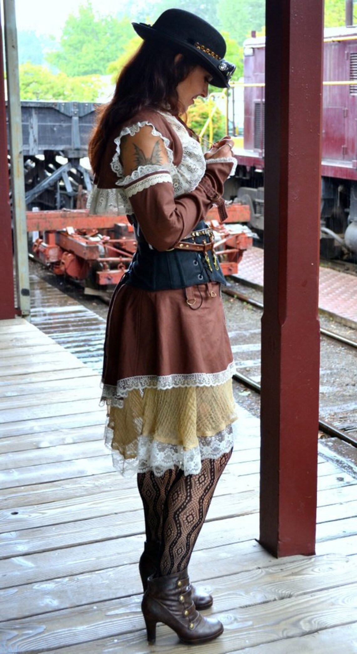 Steampunk Tatterpunk Skirt, Shrug and Sleeves CUSTOM SIZED - Etsy