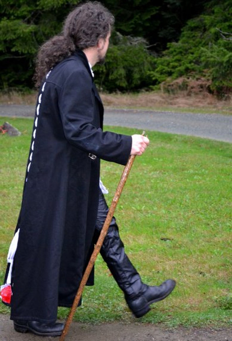 Made to Order Mens Steampunk, Neo Victorian, Long Black Overcoat ...