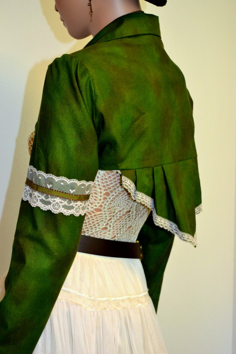 Cropped Steampunk Jacket, Moss Green Short Jacket - Etsy