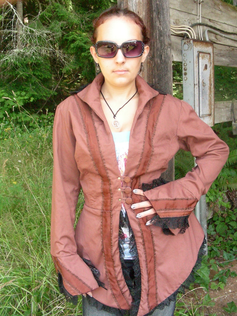 Steampunk Ladies Jacket Tatterpunk in Brown - Etsy
