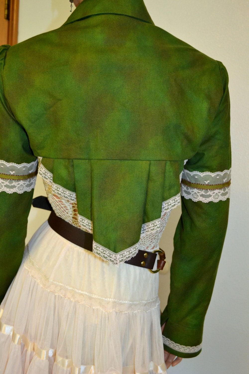 Cropped Steampunk Jacket, Moss Green Short Jacket - Etsy