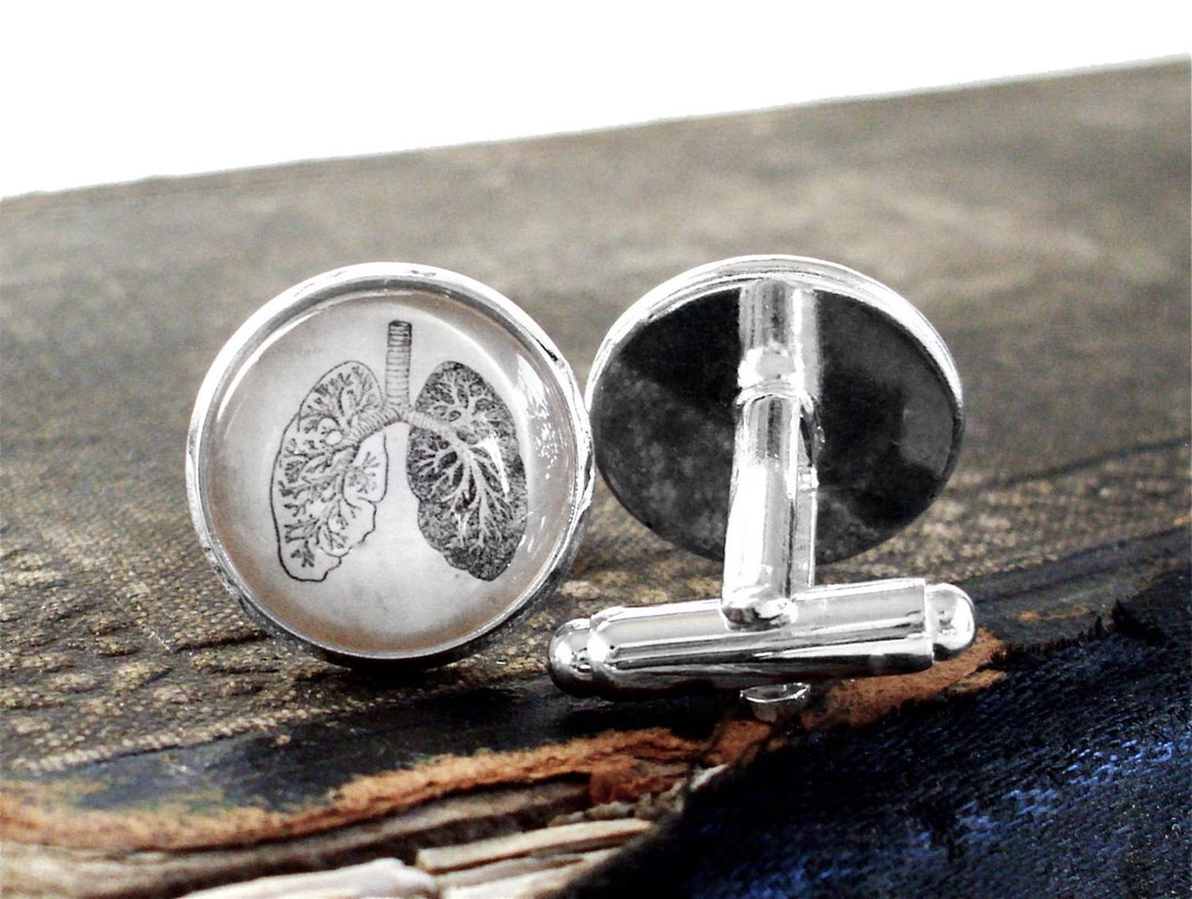Anatomical Lungs Cufflinks - Lung Cuff Links - Antique Anatomy Print ...