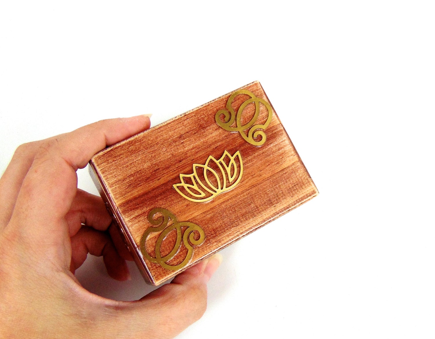 Rustic Lotus Engagement Ring Box - Ring Bearer Box - Wedding Ring ...