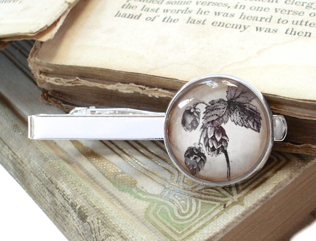 Beer Hops Tie Clip - Tie Bar - Tie Tack in Bronze or Silver Finish ...