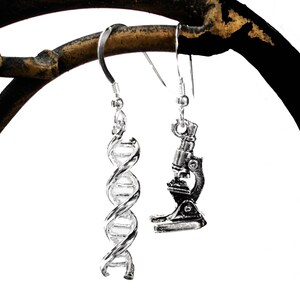 Science Earrings - DNA and Microscope Earrings - Etsy