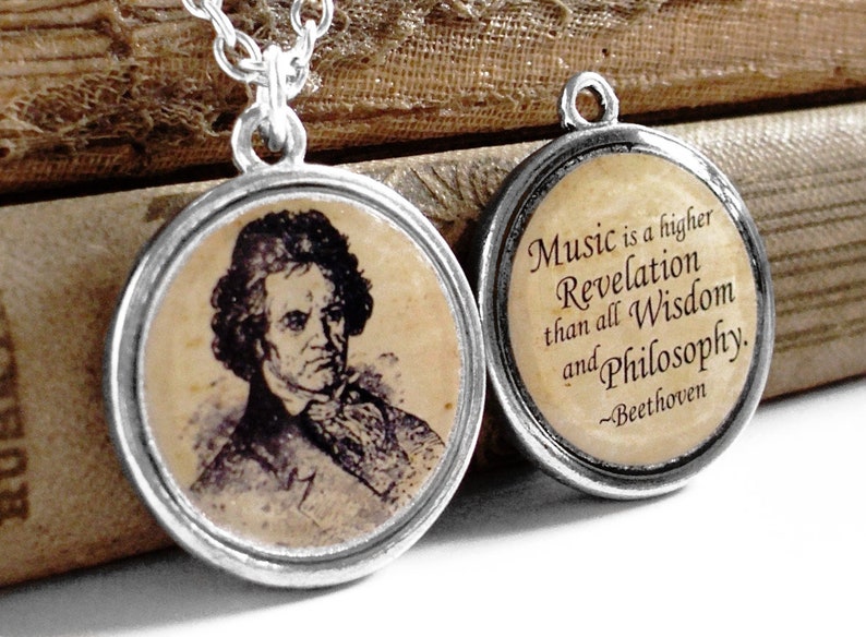 Beethoven Necklace DOUBLE-SIDED Beethoven Quote Pendant in - Etsy