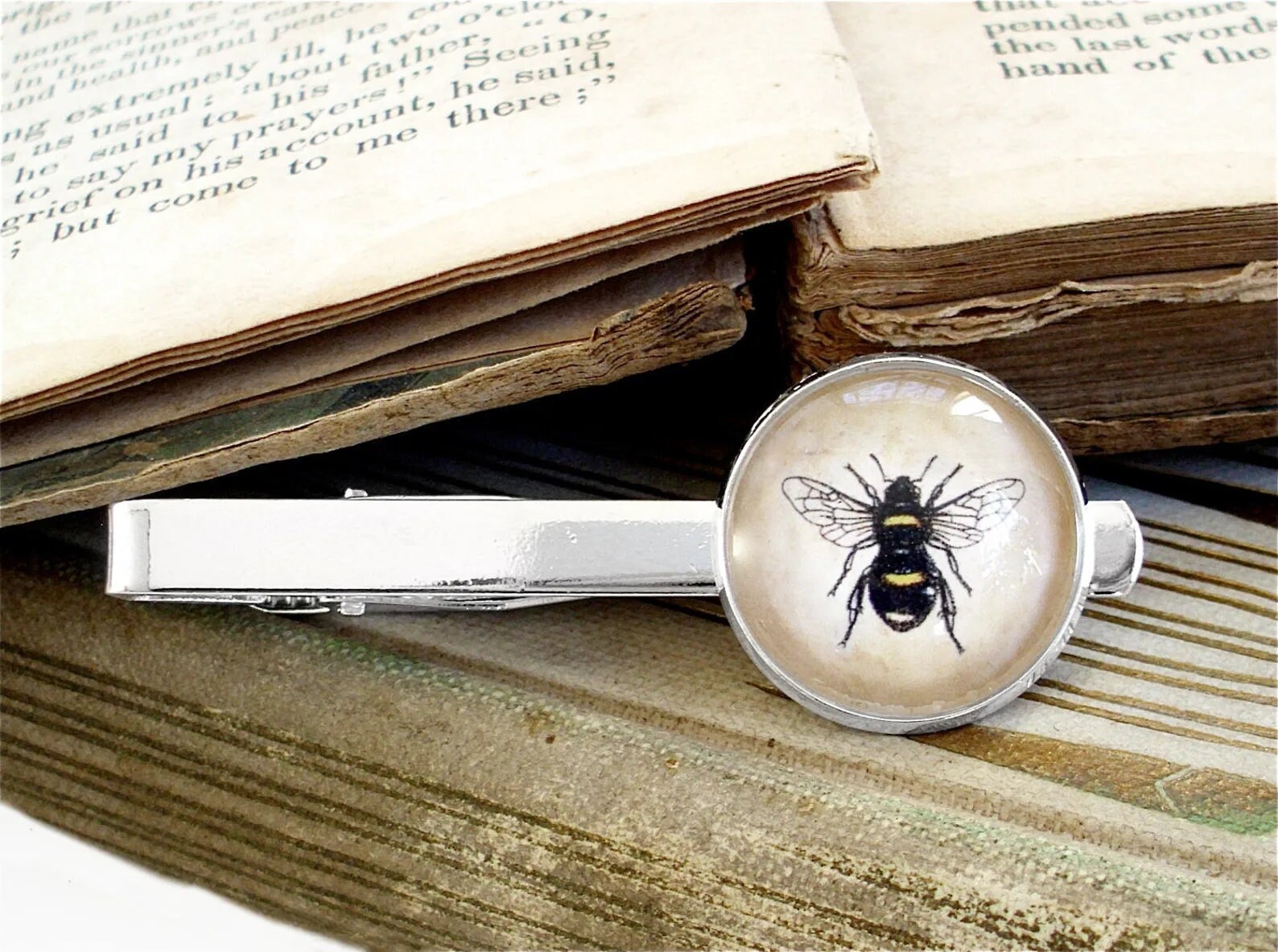 Bee Tie Clip - Honey Bee - Bumble Bee Tie Clip / Tie Bar in Bronze or ...