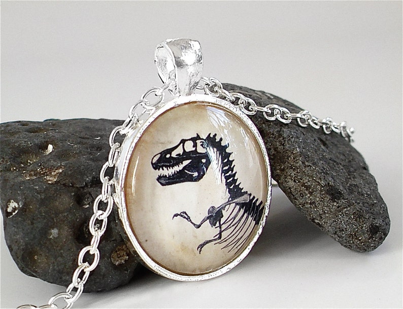 Dinosaur Necklace Tyrannosaur / T Rex Necklace in Silver | Etsy
