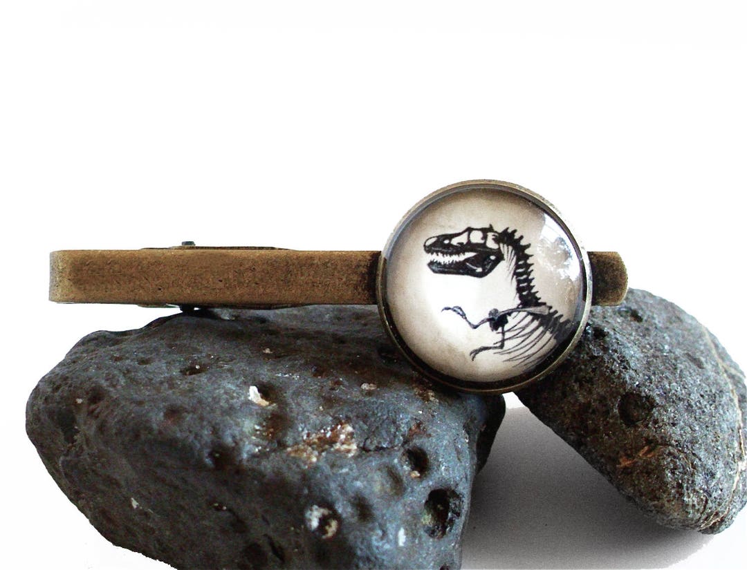 Dinosaur Tie Clip - T Rex Tie Bar in Bronze or Silver Finish - Dinosaur ...