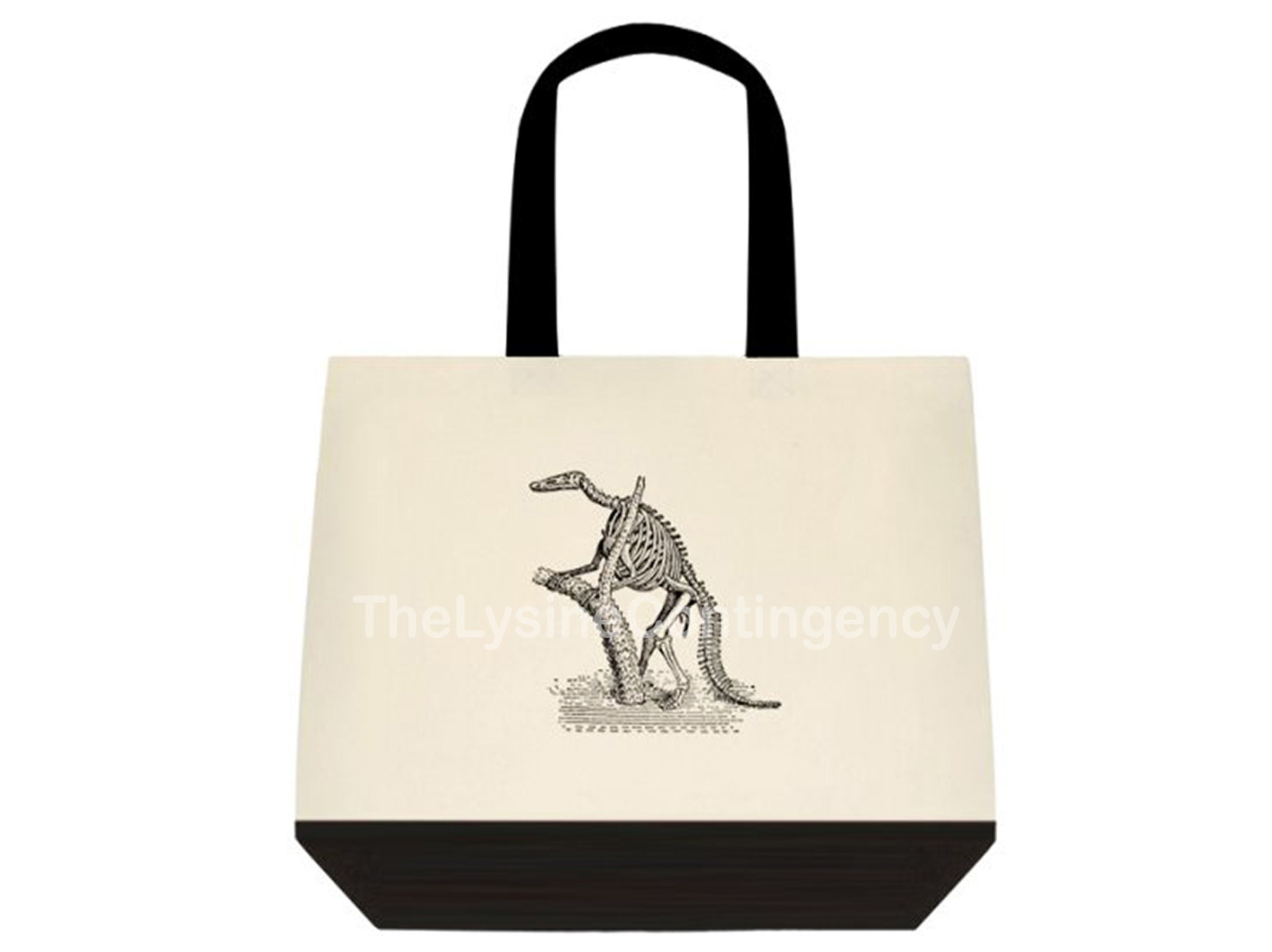 Dinosaur Tote Bag - Hadrosaurus - Canvas Tote Bag with Fossil Dinosaur ...