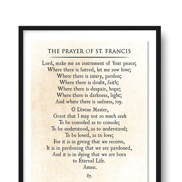 Prayer of St Francis - Etsy