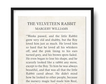 Medium Velveteen Rabbit becoming Real Quote - Etsy