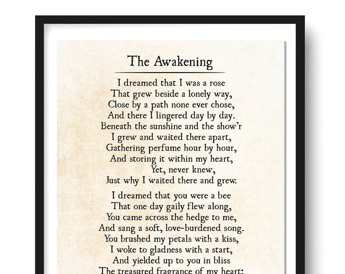 The Awakening Poem Print, I Dreamed That I Was a Rose, James Weldon ...