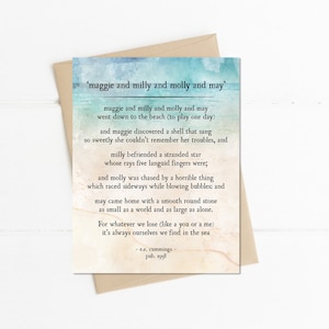 E.E. Cummings Poem Maggie and Milly and Molly and May, Poetry Art Print ...