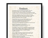 Desiderata Poem Art Print, Desiderata Poetry Art, Inspirational Print ...