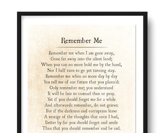 Remember Me Poem - Etsy