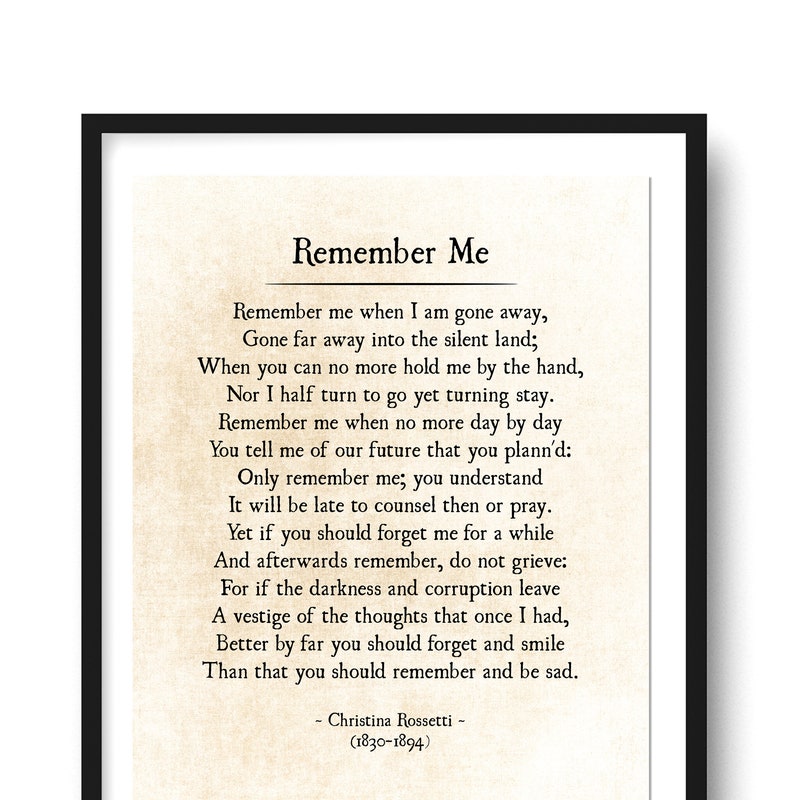 Remember Me Poem - Etsy