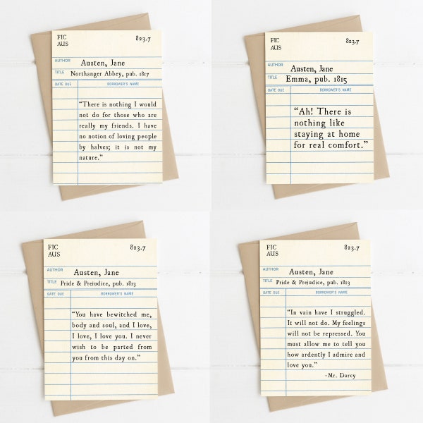 Jane Austen Card - Etsy
