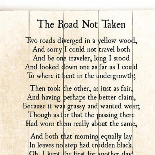 The Road Not Taken Poem by Robert Frost Framed or Unframed Art - Etsy
