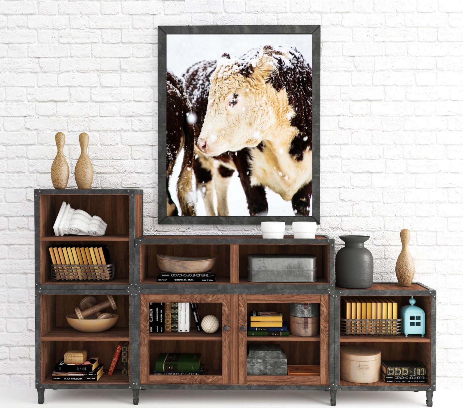 Hereford Cow Print Cow Art Farmhouse Decor French Country - Etsy