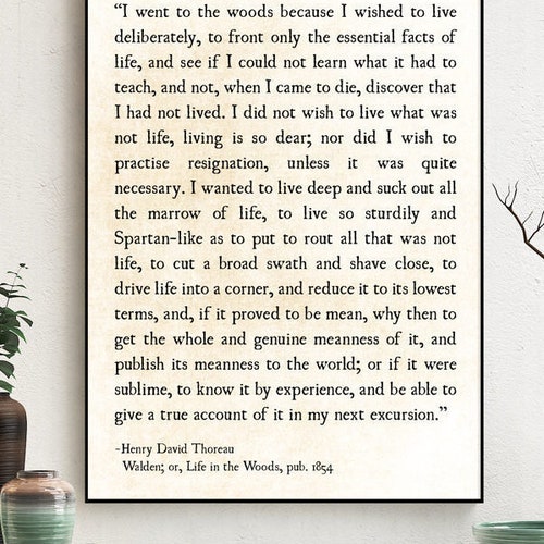 Henry David Thoreau Art Print Thoreau Quote Poster Woods - Etsy