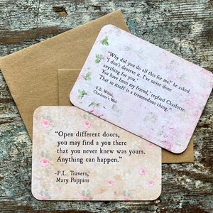 Book Quotes Cards, Children's Book Literary Quotes, Lunchbox Notes ...