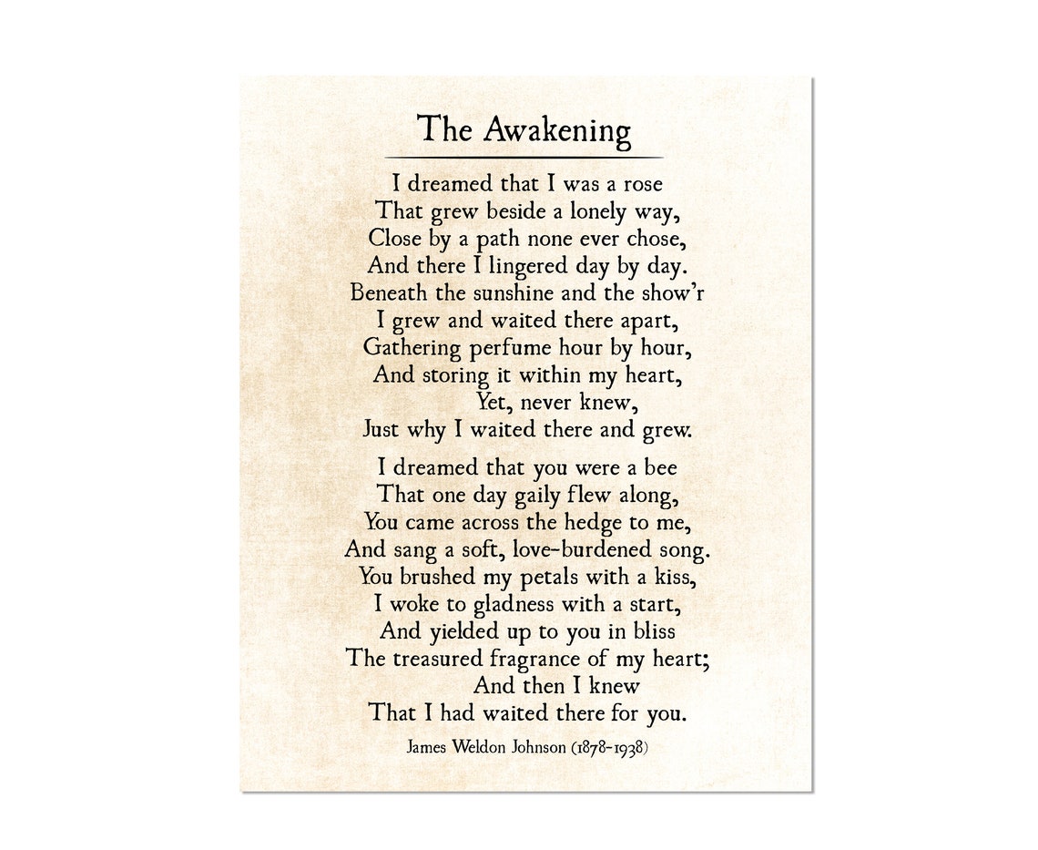 The Awakening Poem Print I Dreamed That I Was a Rose James | Etsy