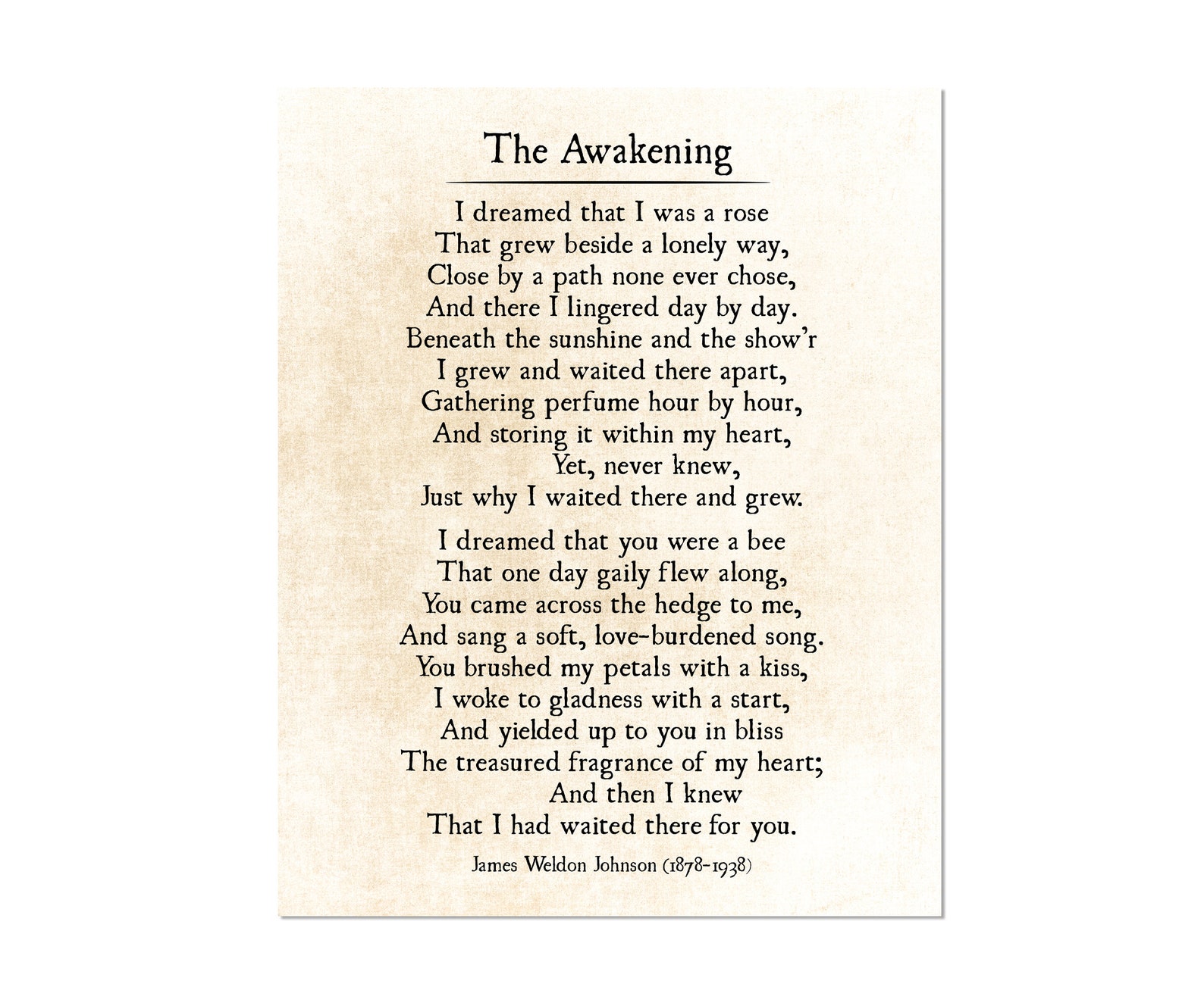 The Awakening Poem Print I Dreamed That I Was a Rose James | Etsy