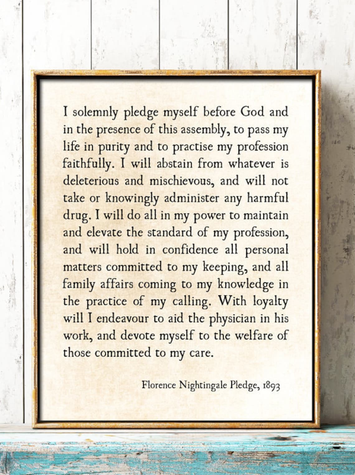 Florence Nightingale Pledge Quote, Nurse Gift Idea, Literary Quote Art ...