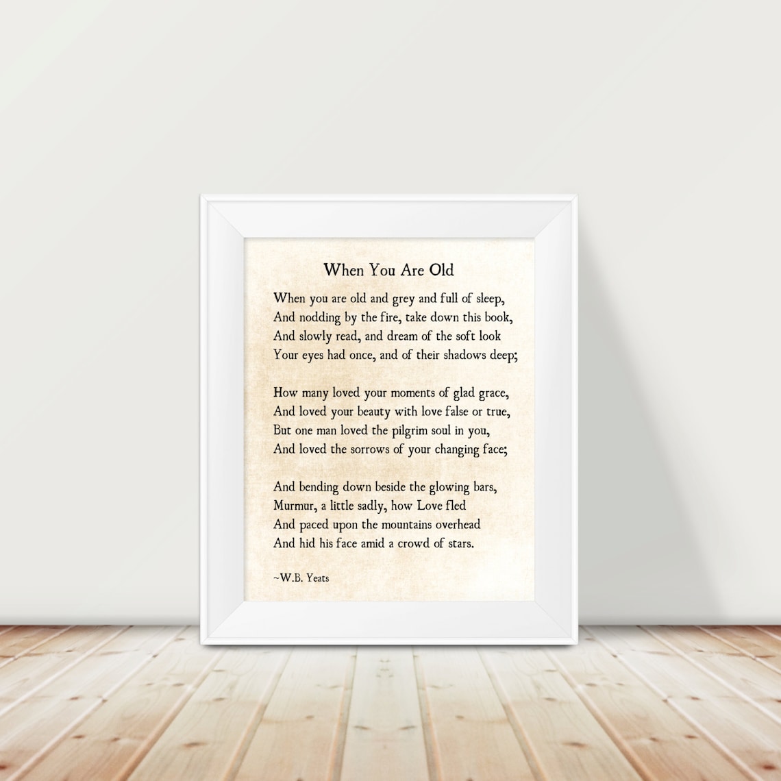 W. B. Yeats When You Are Old Poetry Art Print William Butler | Etsy