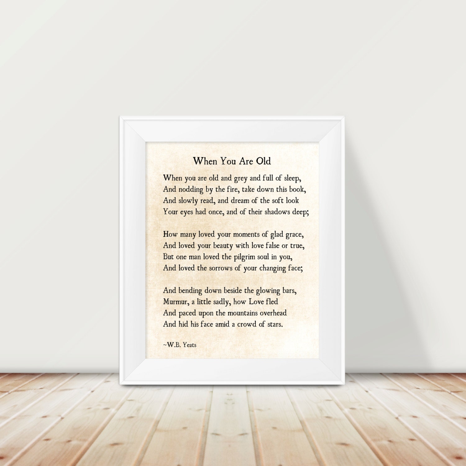 W. B. Yeats When You Are Old Poetry Art Print William Butler - Etsy