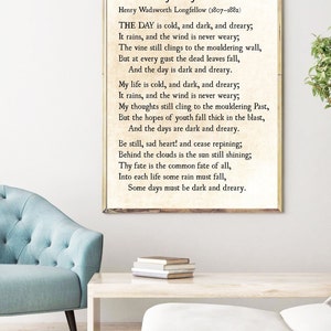 Rainy Day Poem, Be Still Sad Heart, Henry Wadsworth Longfellow, Poetry ...