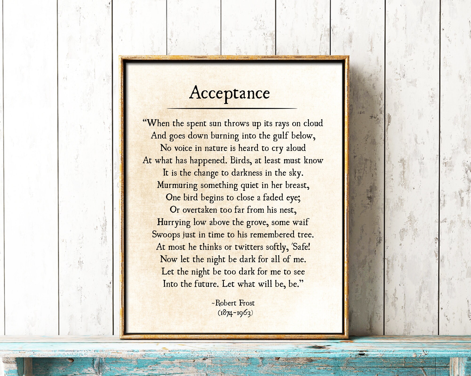 Acceptance Poetry Art Print, Robert Frost Poem, Literary Gift ...