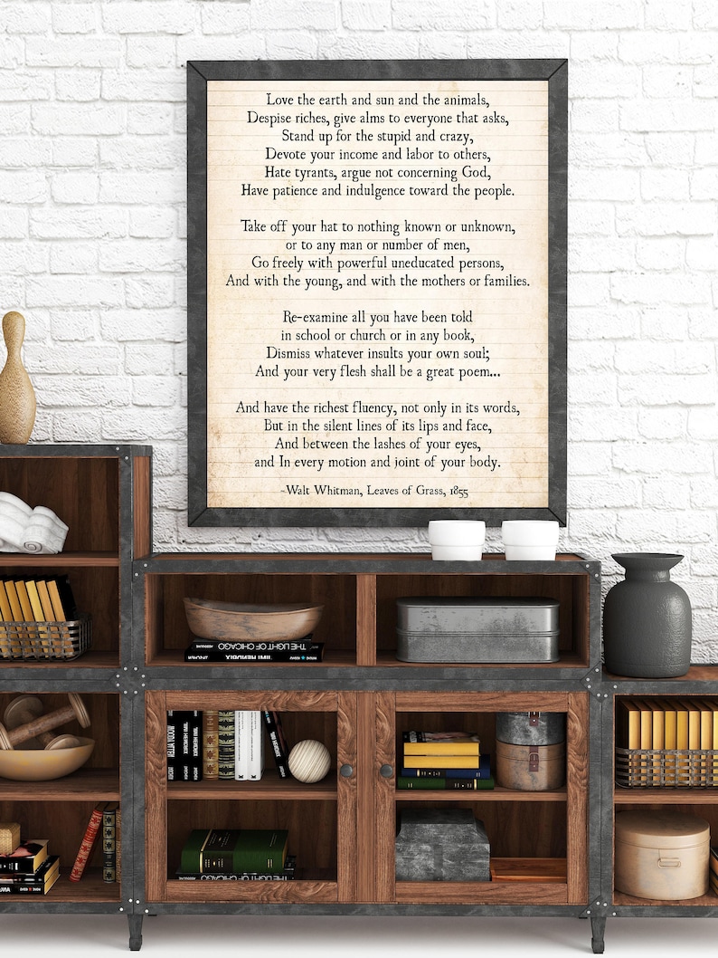 Walt Whitman Art Print Love the Earth Poem Whitman Quote - Etsy