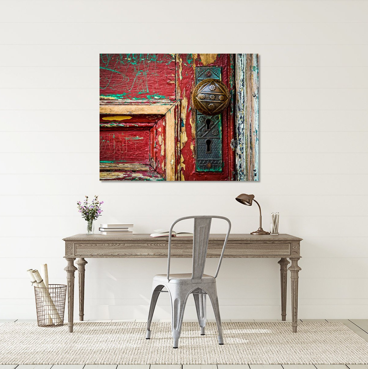 Red Door Photo Rustic Door Art Print Portsmouth New | Etsy