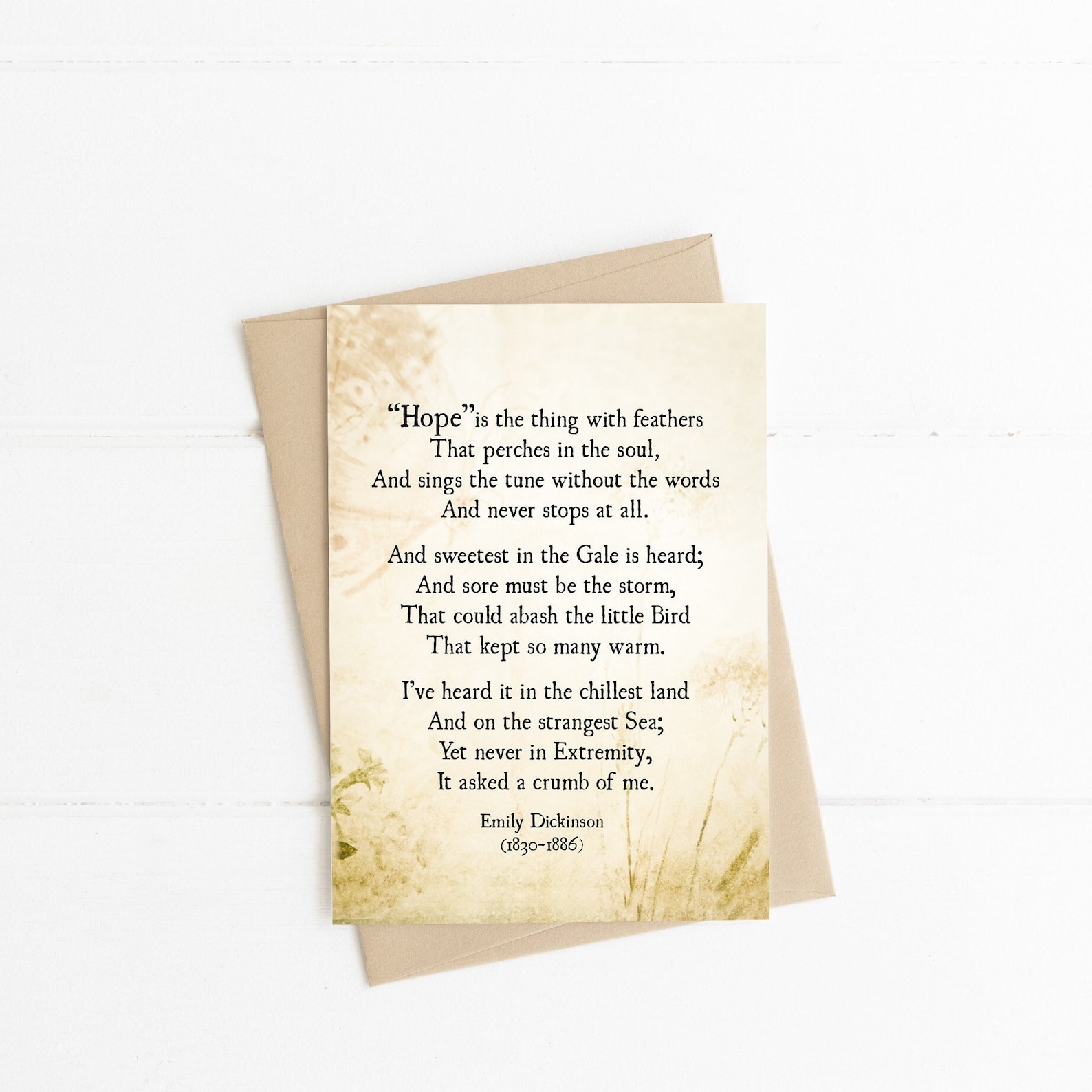 Hope Poem by Emily Dickinson, Hope is the Thing With Feathers ...