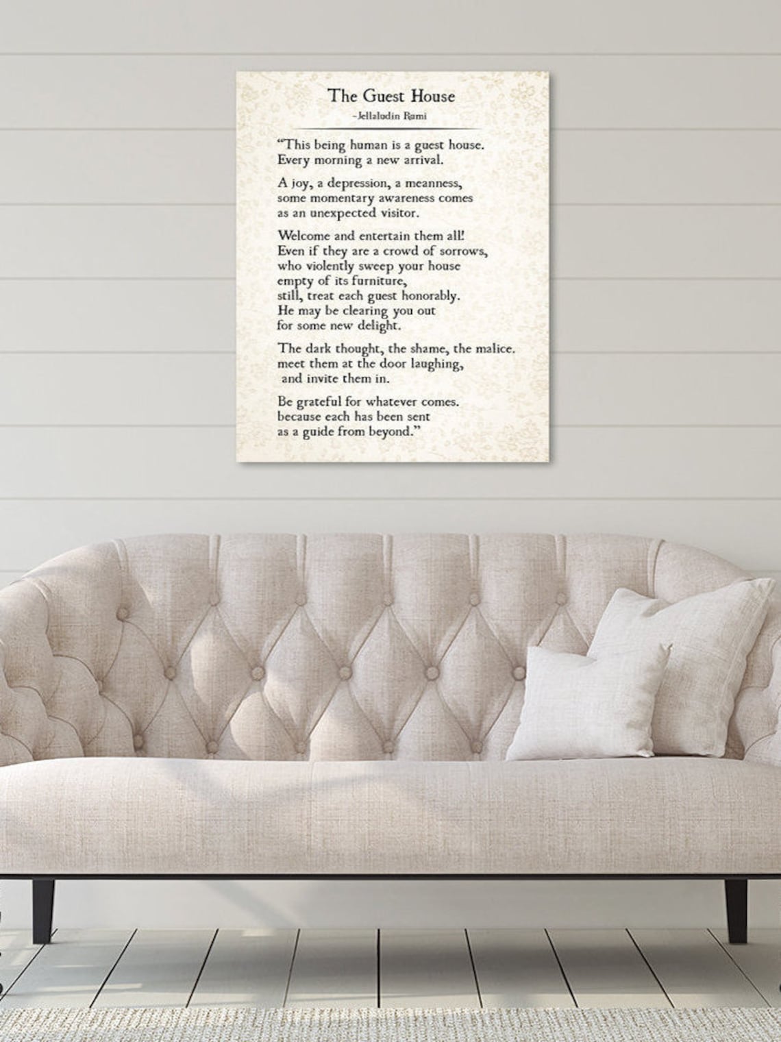The Guest House Poem Rumi Poem Art Print Rumi Poetry Wall | Etsy