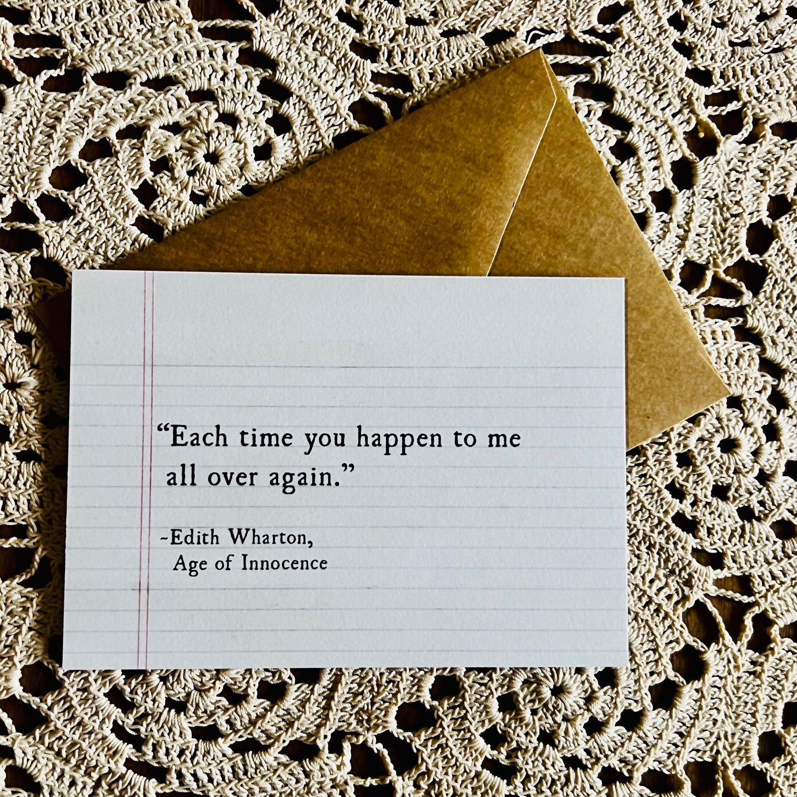 Classic Literary Romantic Book Quote Cards, Love Quotes Set of 10 Flat ...