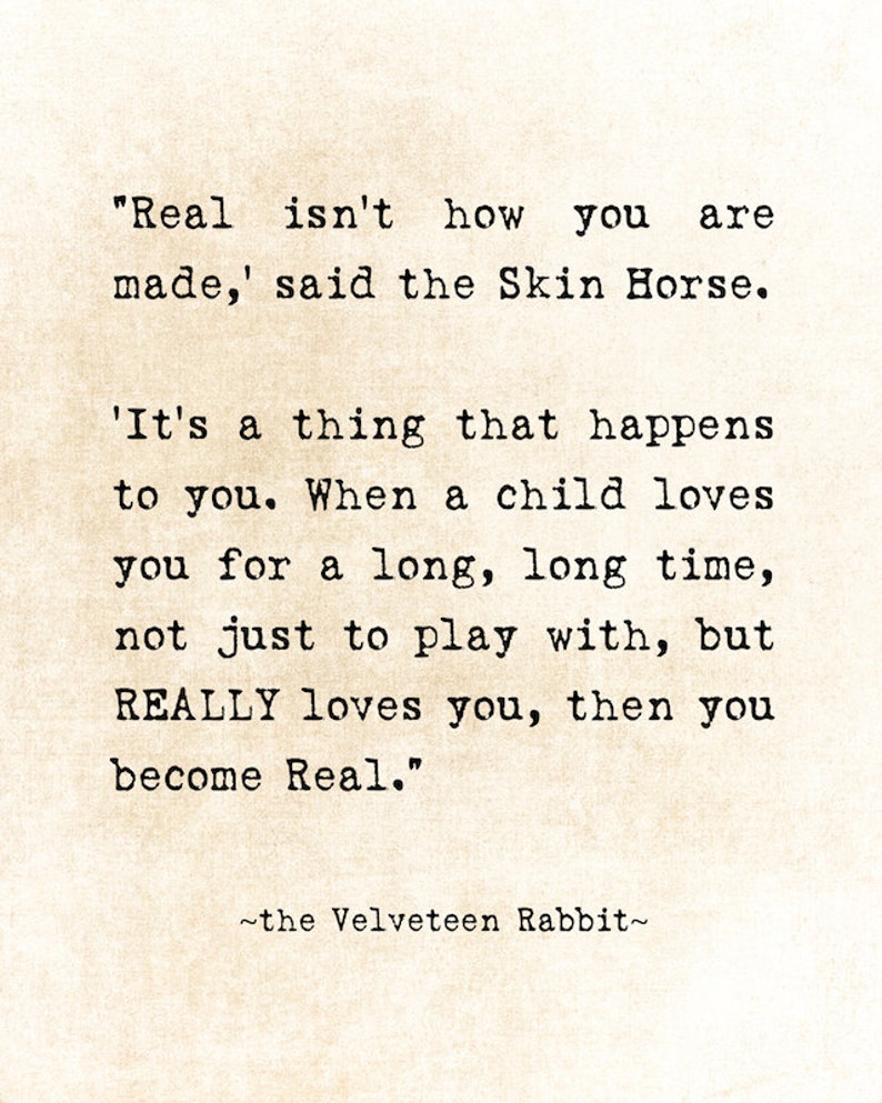 Velveteen Rabbit Quote Margery Williams Literary Print - Etsy