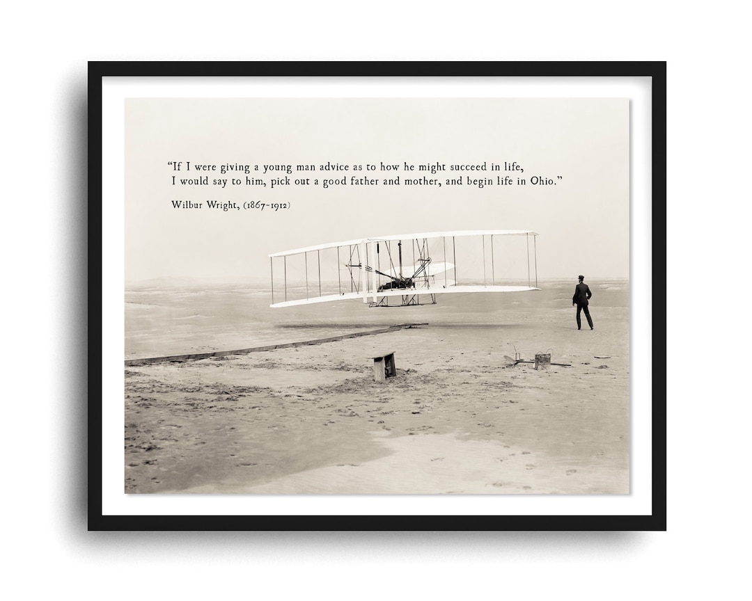 Wright Brothers Art Print, Vintage Airplane Art, Inspirational Quote ...