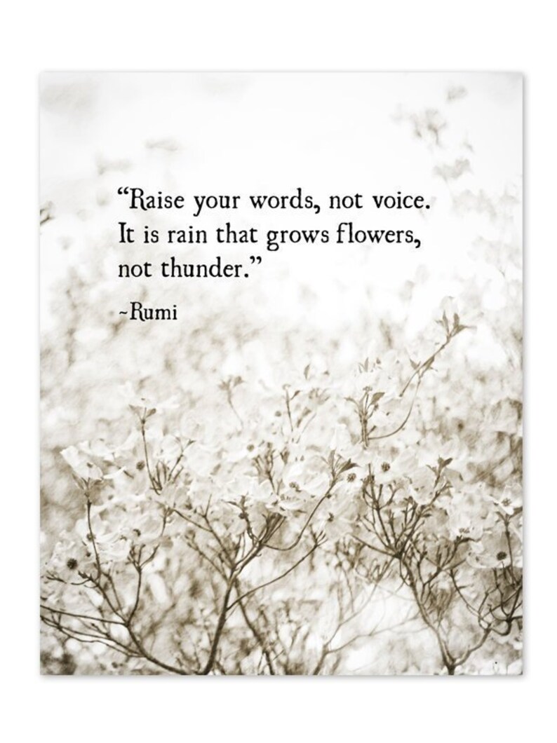 Rumi Quote Print, Raise Your Words Quote, Poetry Print, Inspirational ...