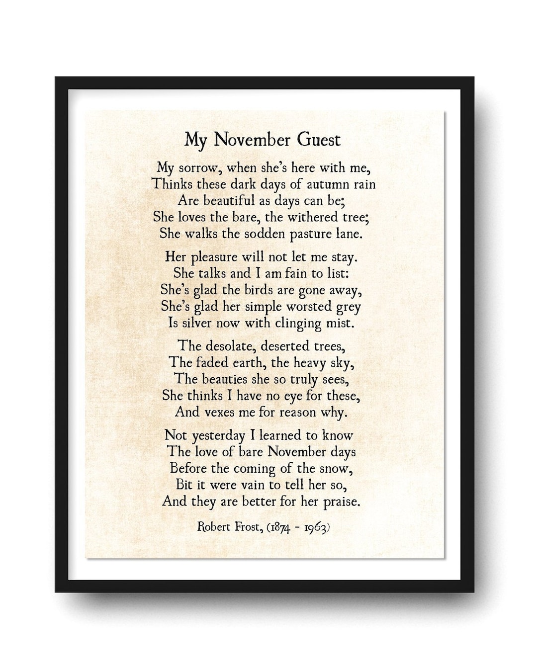 Robert Frost Poetry Art, My November Guest Poem, Robert Frost Poem ...