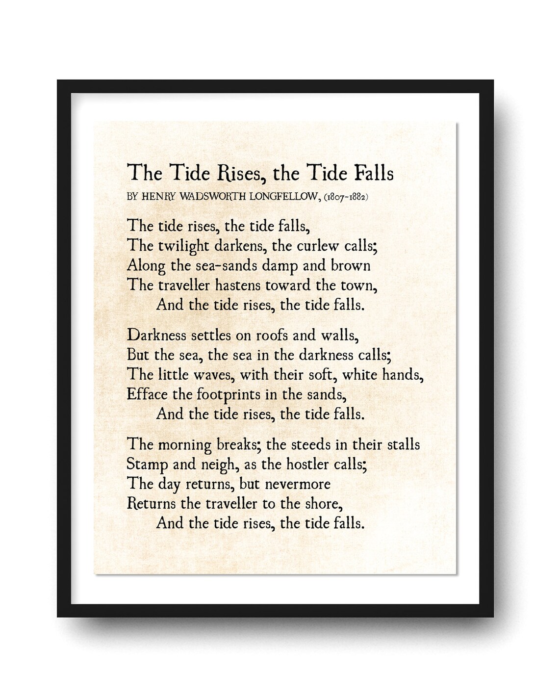 The Tide Rises the Tide Falls Poem Henry Wadsworth - Etsy